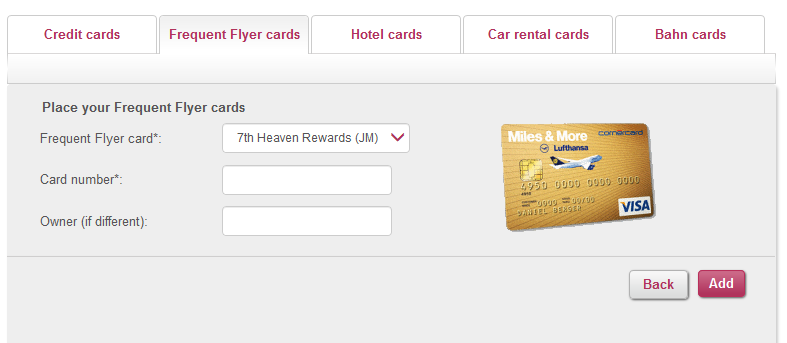 Deposit of frequent flyer numbers – Atlatos GmbH
