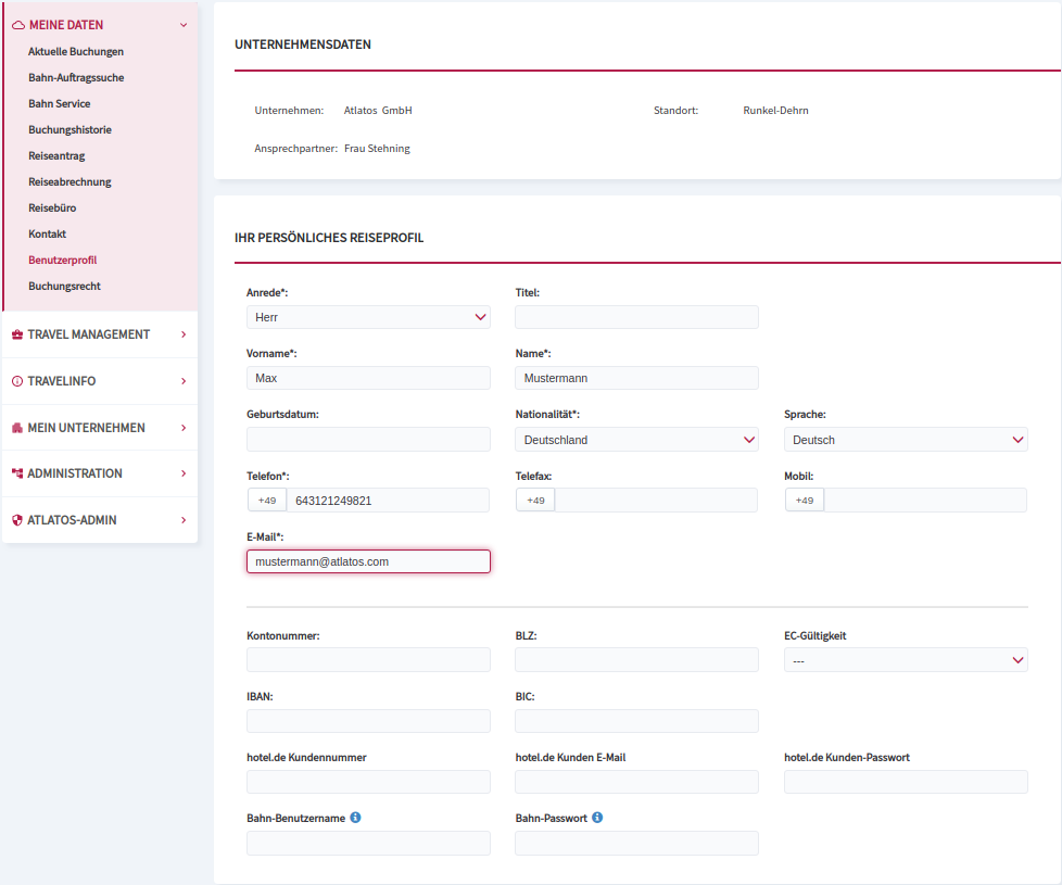 Benutzerprofil und Passwort – Atlatos GmbH Benutzerprofil und Passwort – Atlatos GmbH