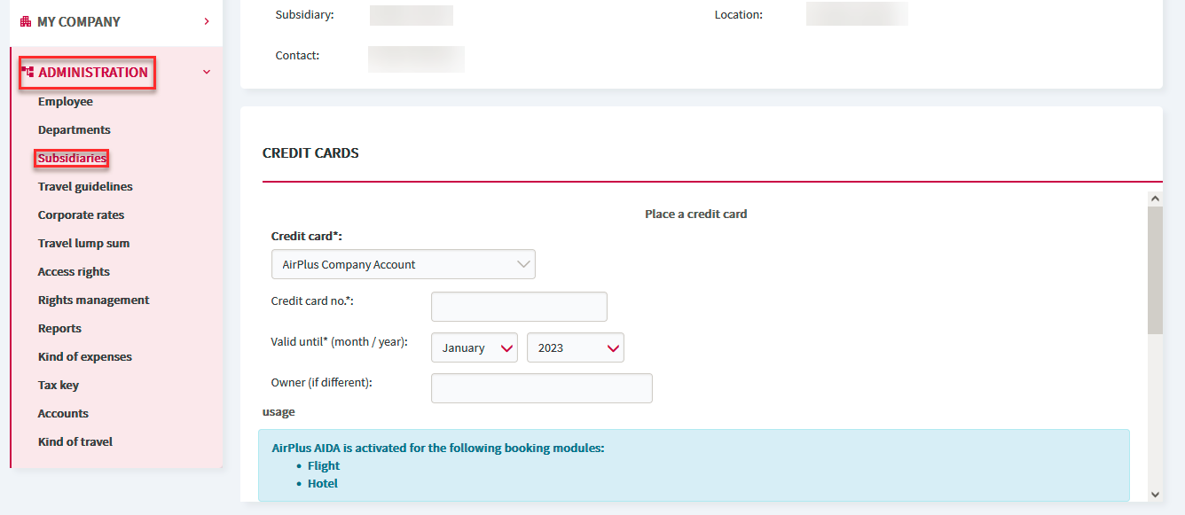 How do I update the validity of the company credit card? – Atlatos GmbH